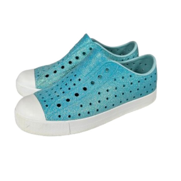 Native | Shoes | Native Water Slipon Shoes Blue Glitter Girls Size J2 ...
